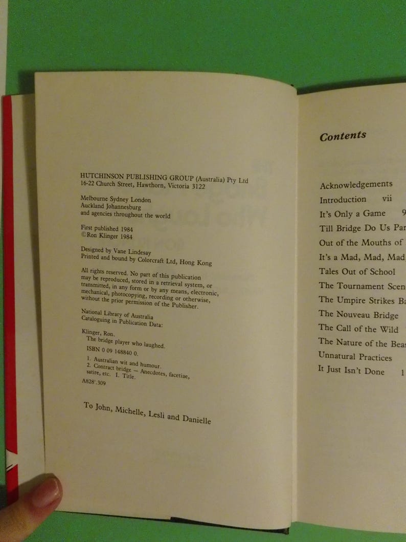 1984 the Bridge Player Who Laughed by Ron Klinger - Etsy