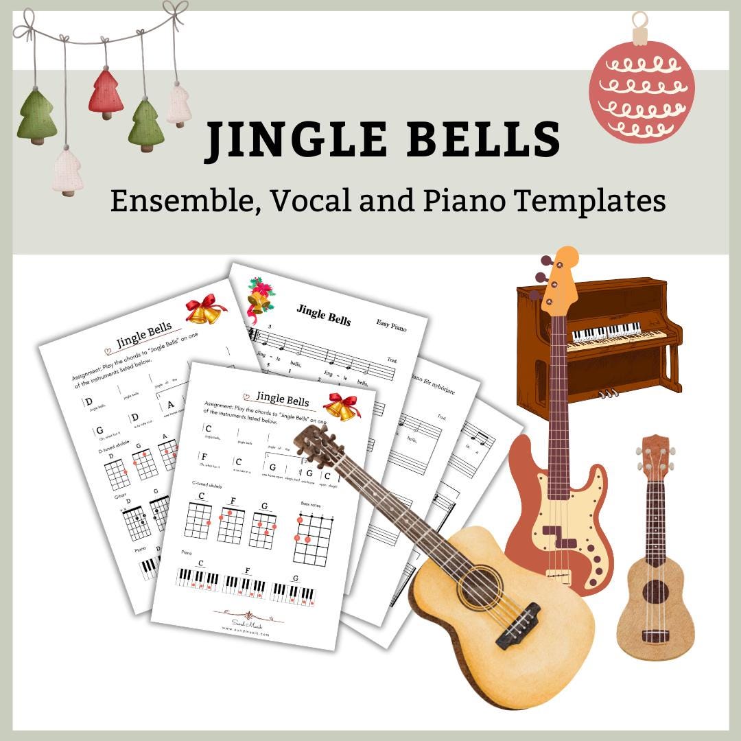 Jingle Bells - Beginner Piano & Ensemble Pack - Etsy