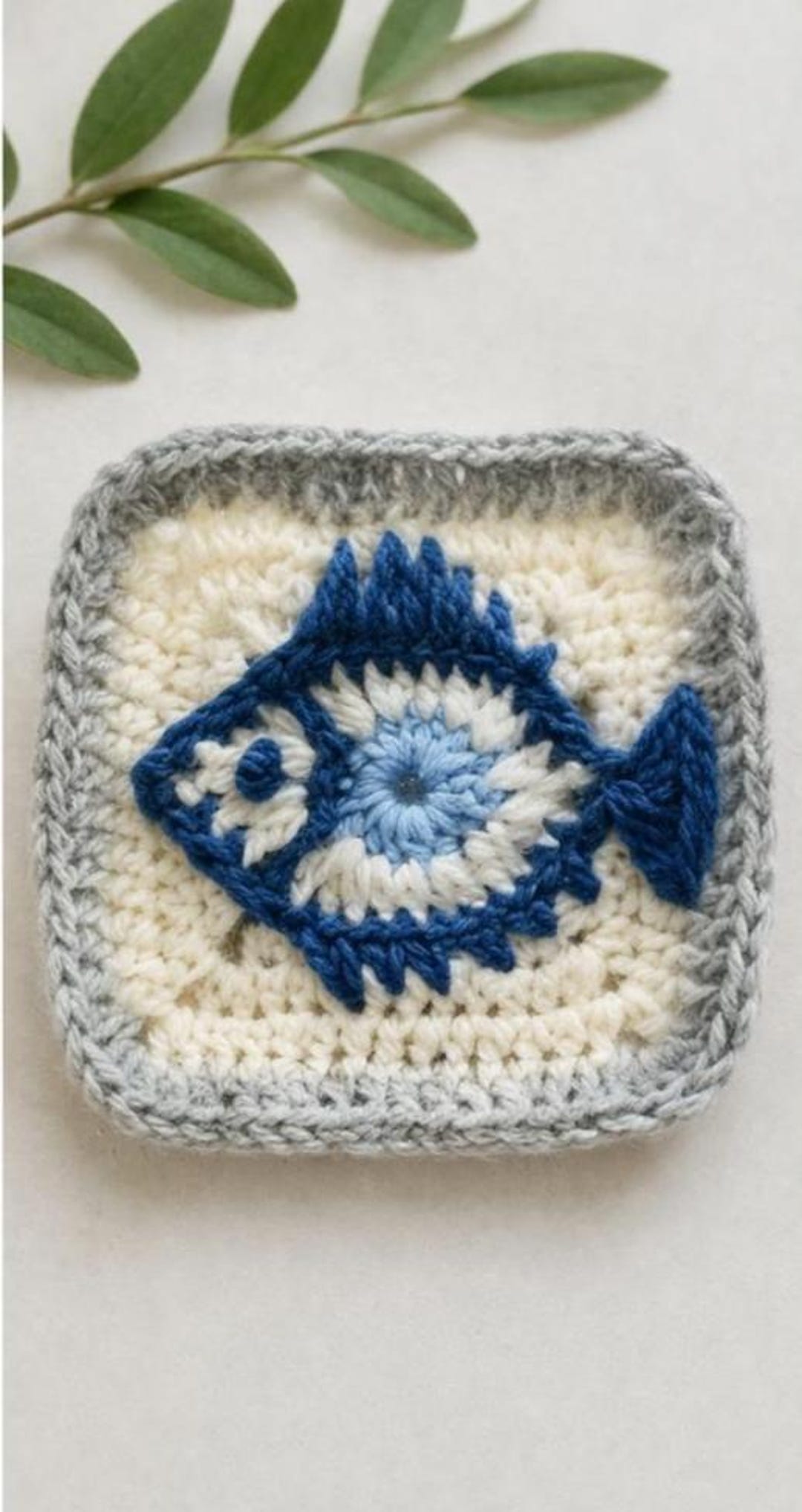 Fish Granny Square Crochet Pattern | Ocean Crochet Square | Nautical ...