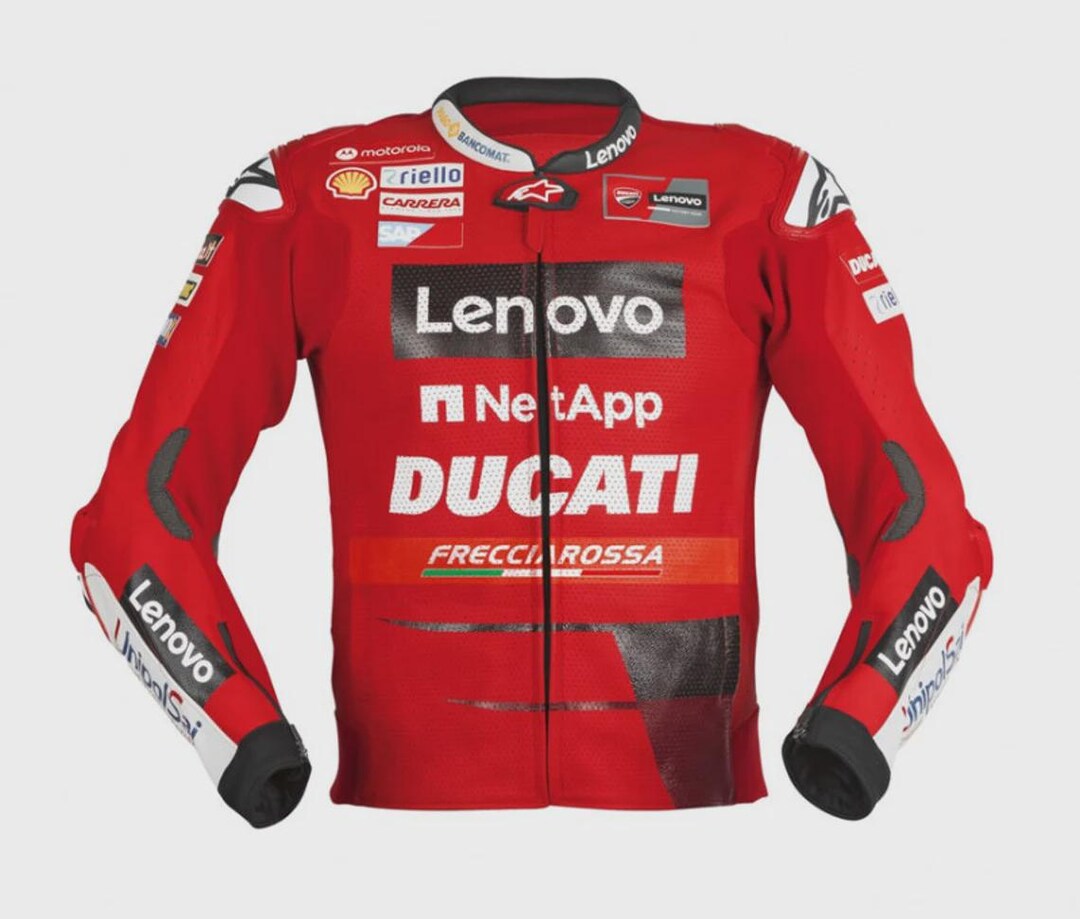Ducati Lenovo Moto GP Leather Motorcycle Jacket - Customized Fit - Etsy