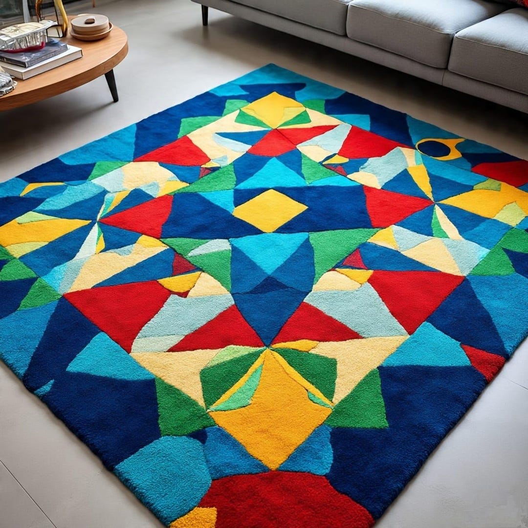 Multicolor Abstract Area Rug Modern Colorful Living Room Carpet - Etsy ...
