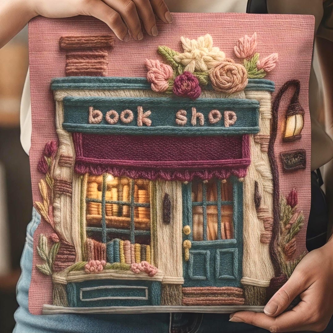 PRINTED Book Shop Tote Bag Cozy Cottagecore Bookstore Art Floral ...
