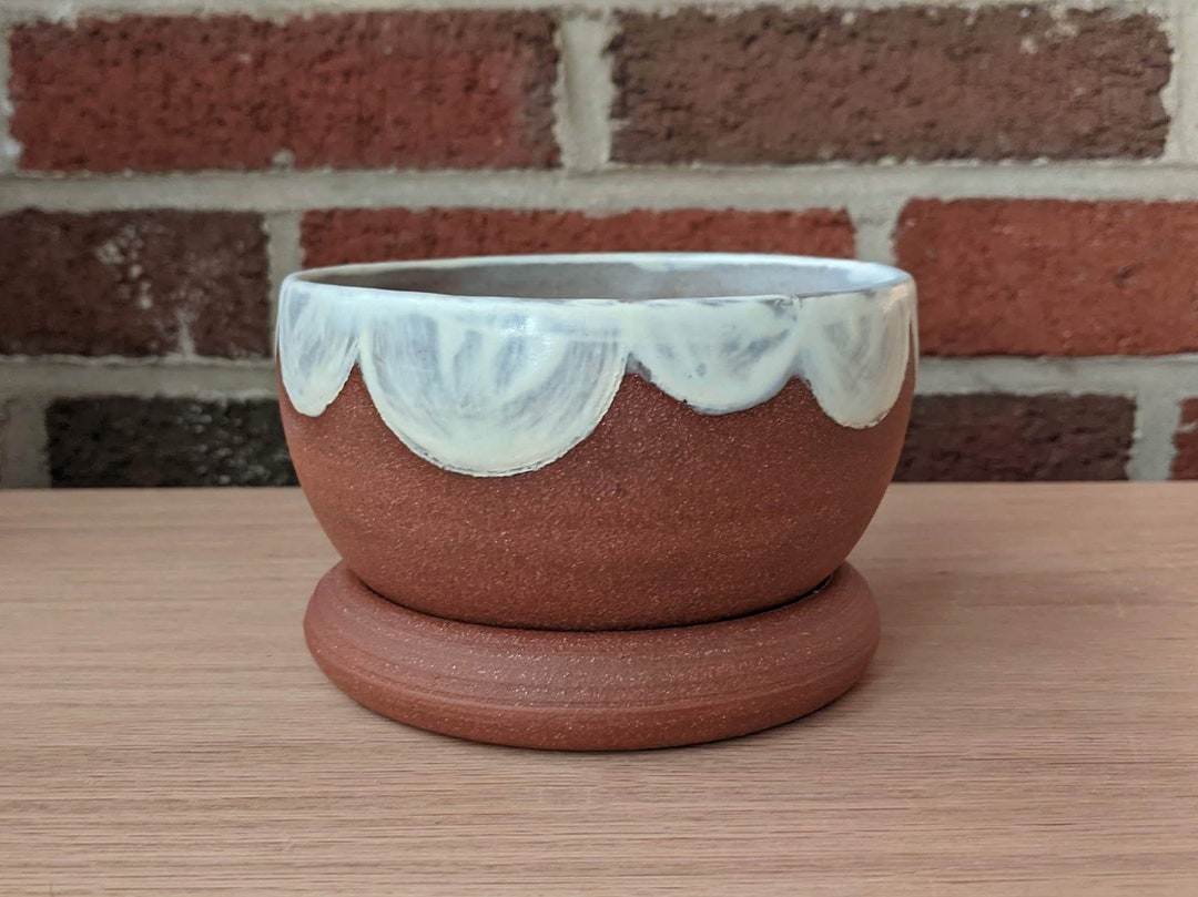 Stoneware Plant Pot With Saucer, Succulent Container, Catus Planter - Etsy