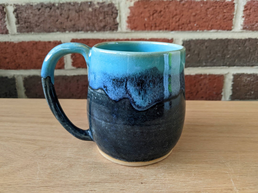 Blue and Turquoise Handmade Stoneware Pottery Mug - Etsy
