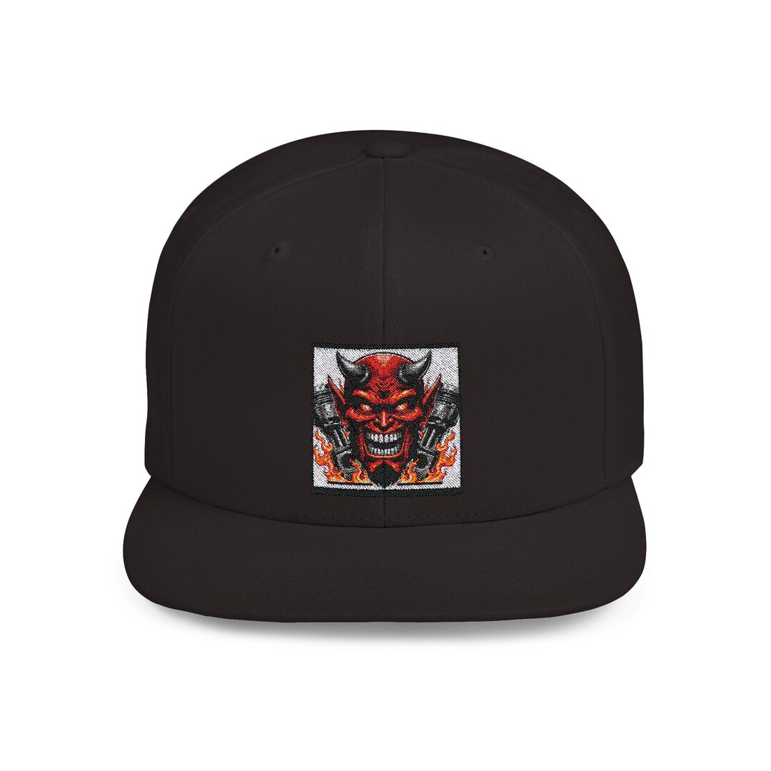 Snapback Cap With Hot Rod Demon Design, Classic Baseball Hat, Hip Hop ...