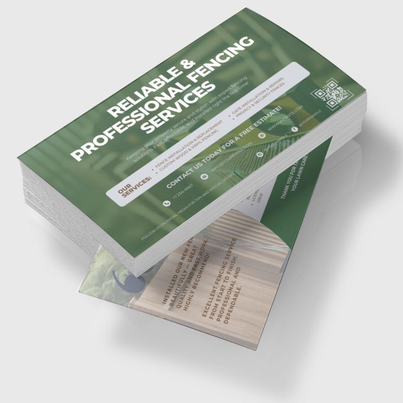 Fencing Business Card Template, Editable Contractor Card Canva ...