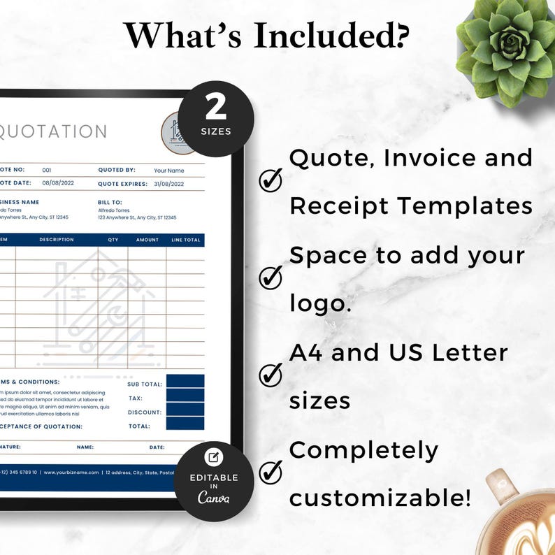 Construction Business Forms Template Canva Builder Quotation Template ...