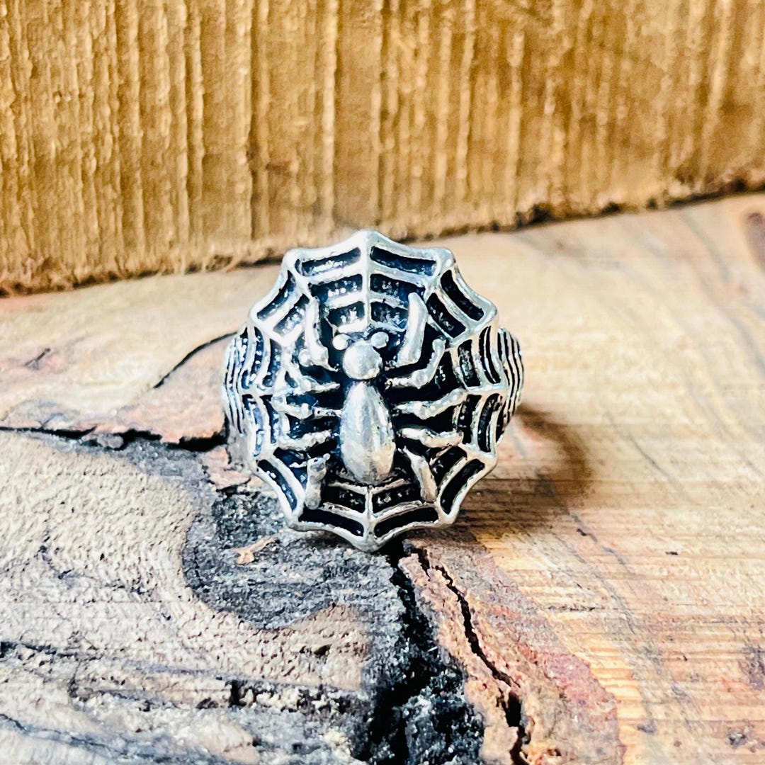 Gothic Spider Web Ring for Men | Insect Animal Statement Men Ring | 925 ...