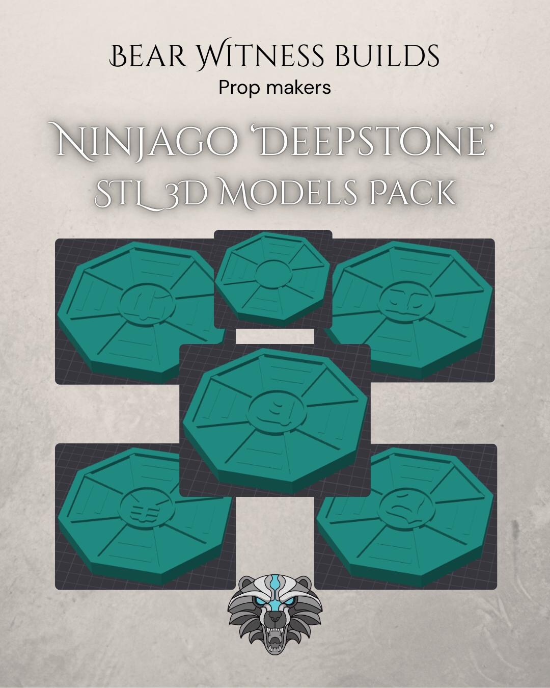 Ninjago-inspired 'deepstone Possession' ALL Chest Plate STL 3D MODELS ...