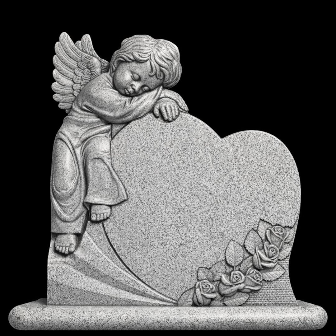 Angel Gravestone 3D STL Model, CNC Router, 3D Printing (digital ...