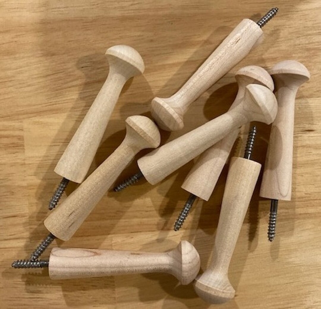 3" Solid Birch Shaker Peg With Hanger Screw - Etsy