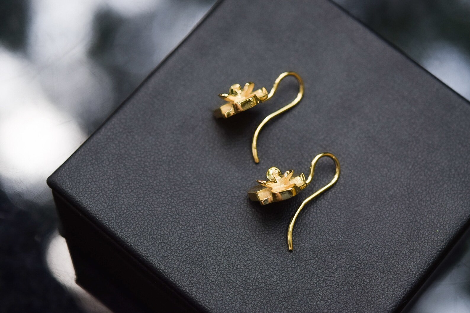 Gold Vermeil Magnolia Earrings/ Magnolia Post Earrings/ Dangle Earrings ...