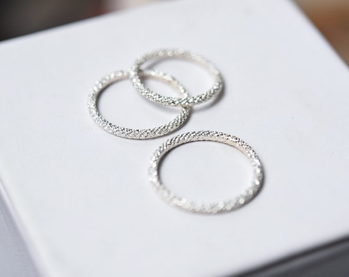 Sparkle Sterling Stacking Ring/sterling Silver/ Stacking Rings/ Midi ...