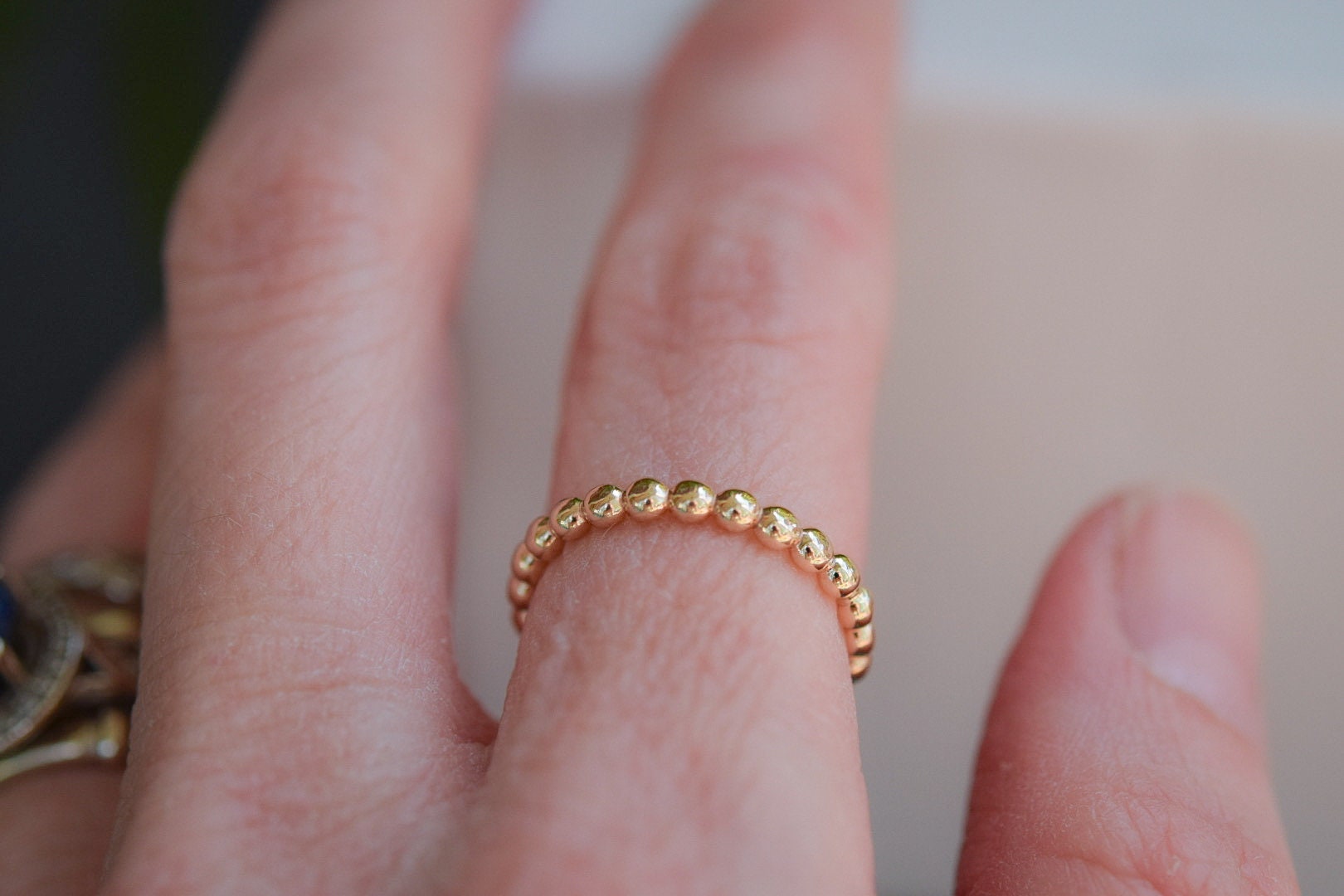 Gold Beaded Stacking Ring/ Gold-filled Stacking Ring/ Stacking | Etsy