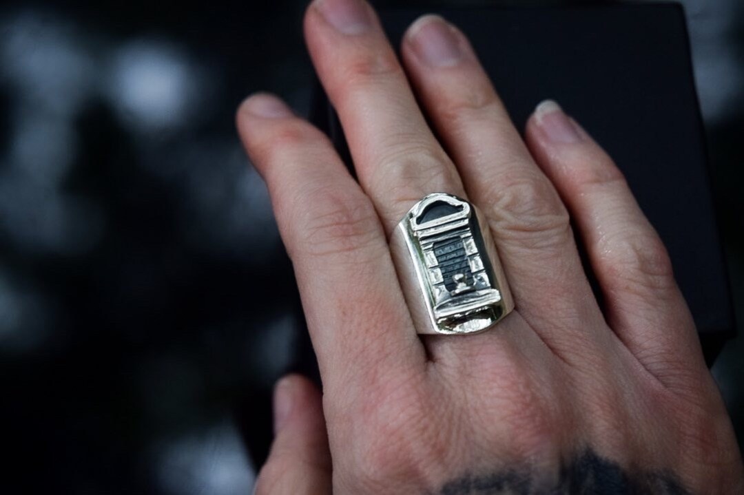 New Orleans Tomb Ring/ Sterling Silver/ Shield Ring - Etsy