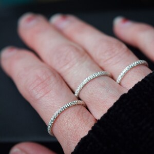 Sparkle Sterling Stacking Ring/sterling Silver/ Stacking Rings/ Midi ...
