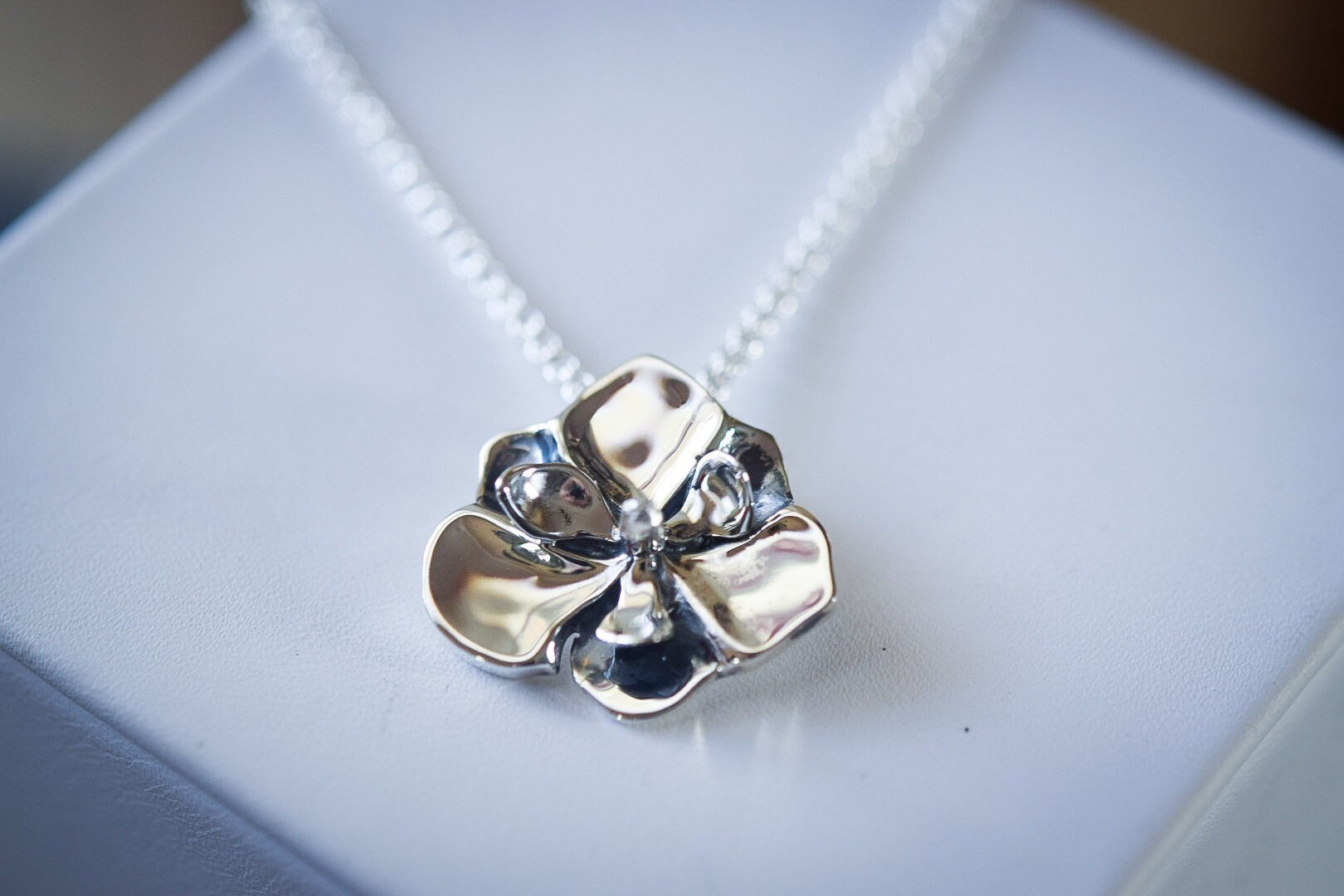 Magnolia Necklace/ Sterling Silver | Etsy