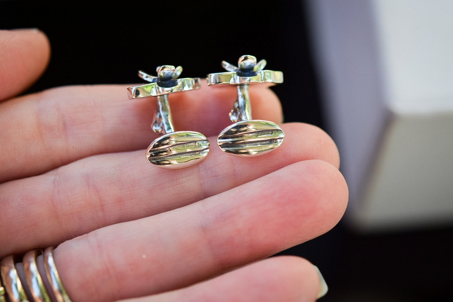 Magnolia Cufflinks/ Sterling Silver/ Gifts for Him - Etsy