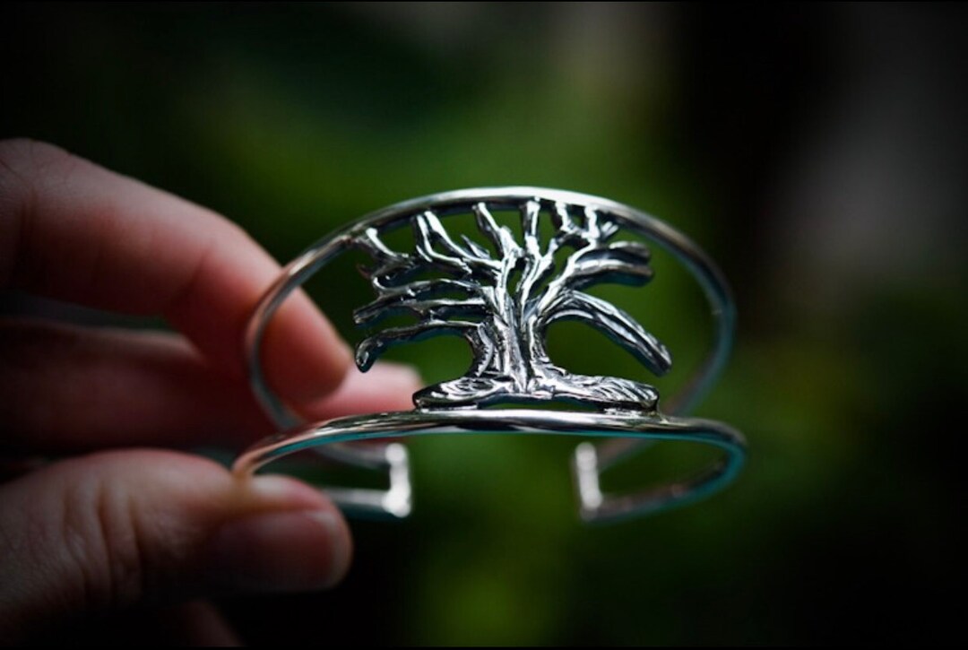 Live Oak Tree Cuff/ Sterling Silver - Etsy