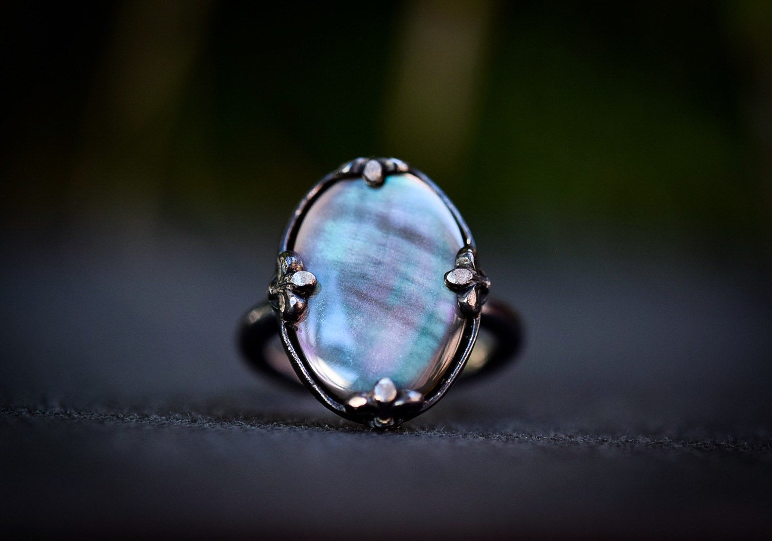 Mirror Mirror Ring/ Black Mother of Pearl/ Sterling Silver - Etsy