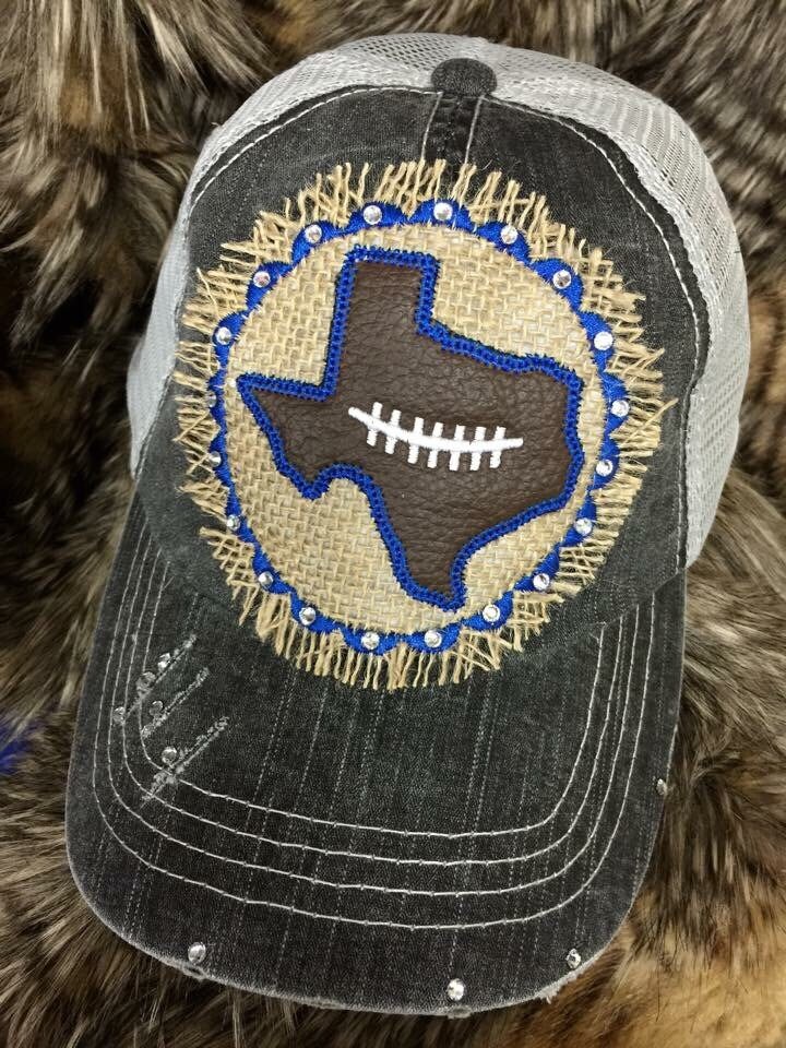 Football State Cap You Choose Thread Color - Etsy