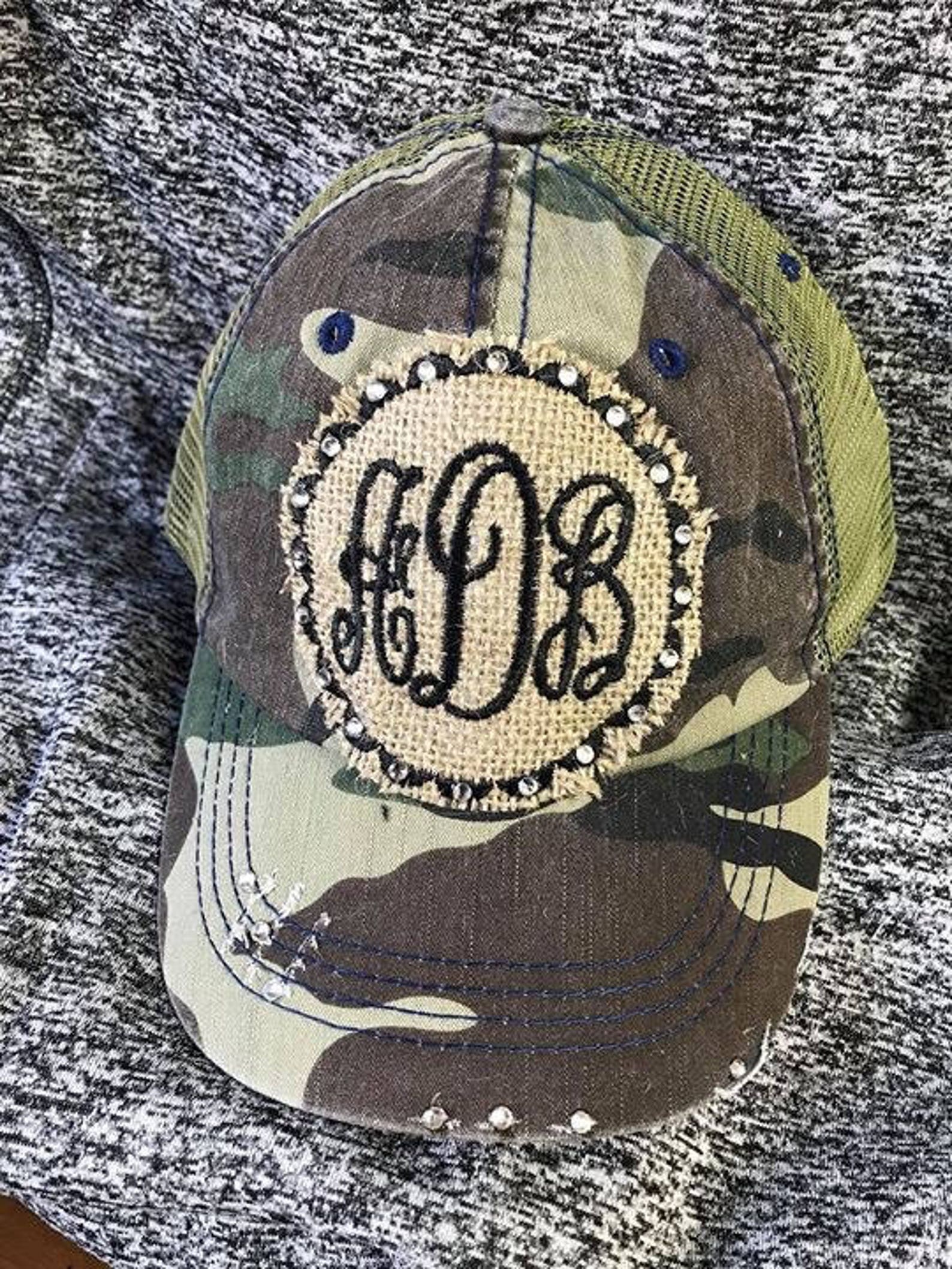 Camo Monogram Caps | Etsy