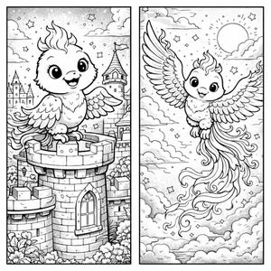 Dragons & Unicorns Coloring Pages | Fantasy Creatures Coloring Book for ...