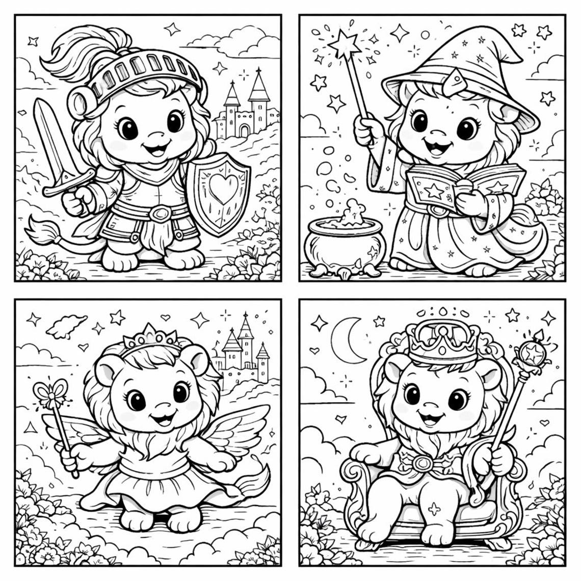 Dragons & Unicorns Coloring Pages | Fantasy Creatures Coloring Book for ...