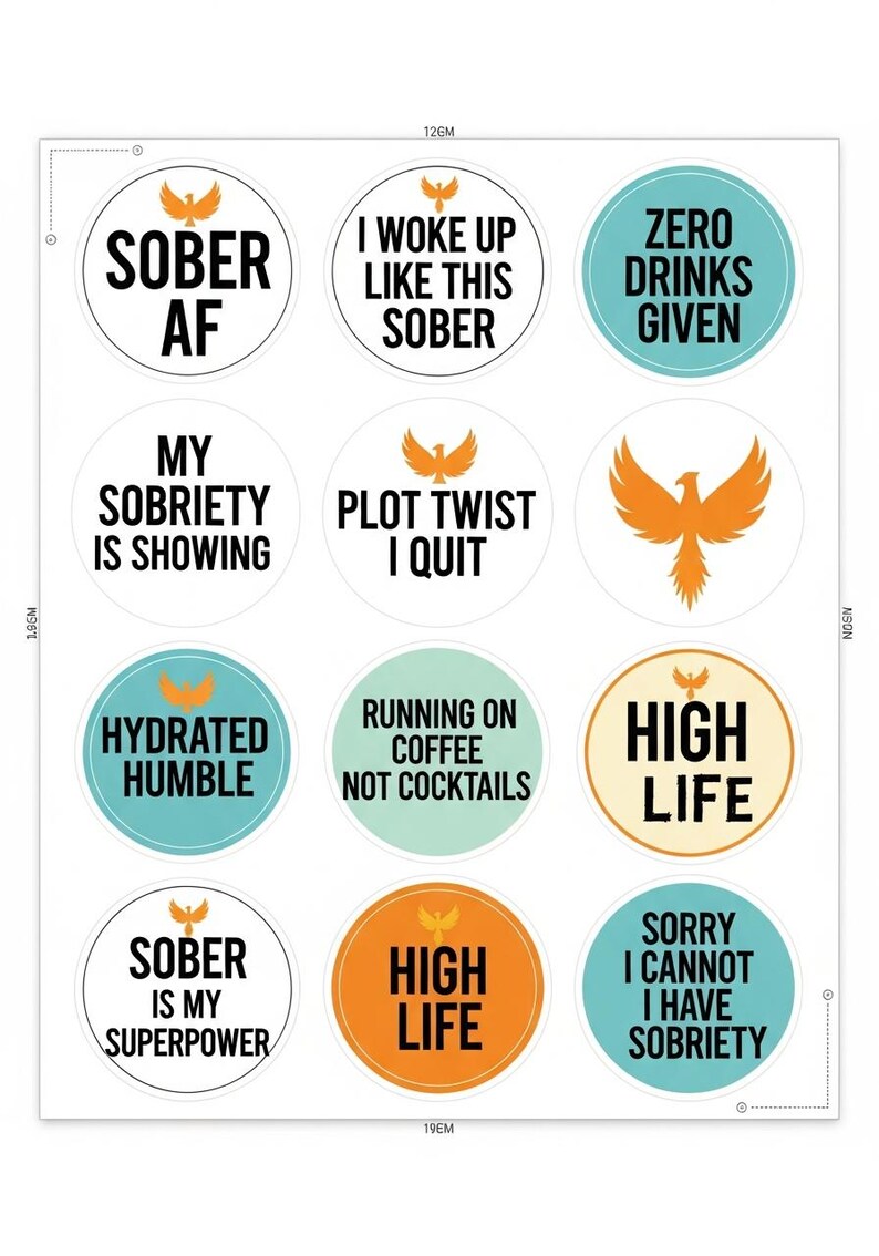 Funny Recovery Stickers Printable | Sobriety Humor Digital Download ...