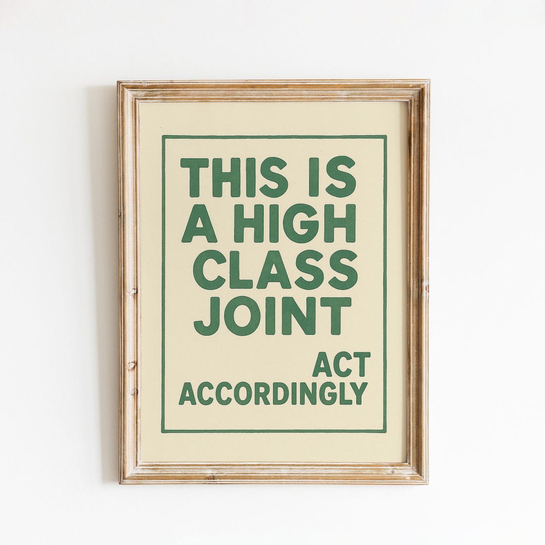 This is a High Class Joint Poster – Funny Retro Typography Print ...