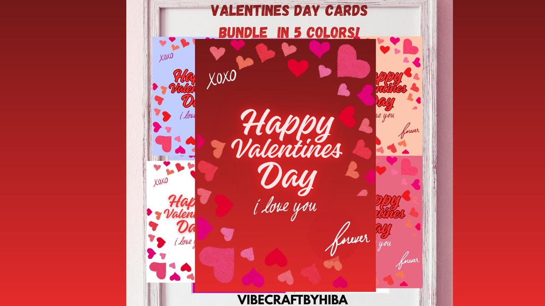 Watercolor Hearts Valentine's Day Card Set | Printable Love Notes ...
