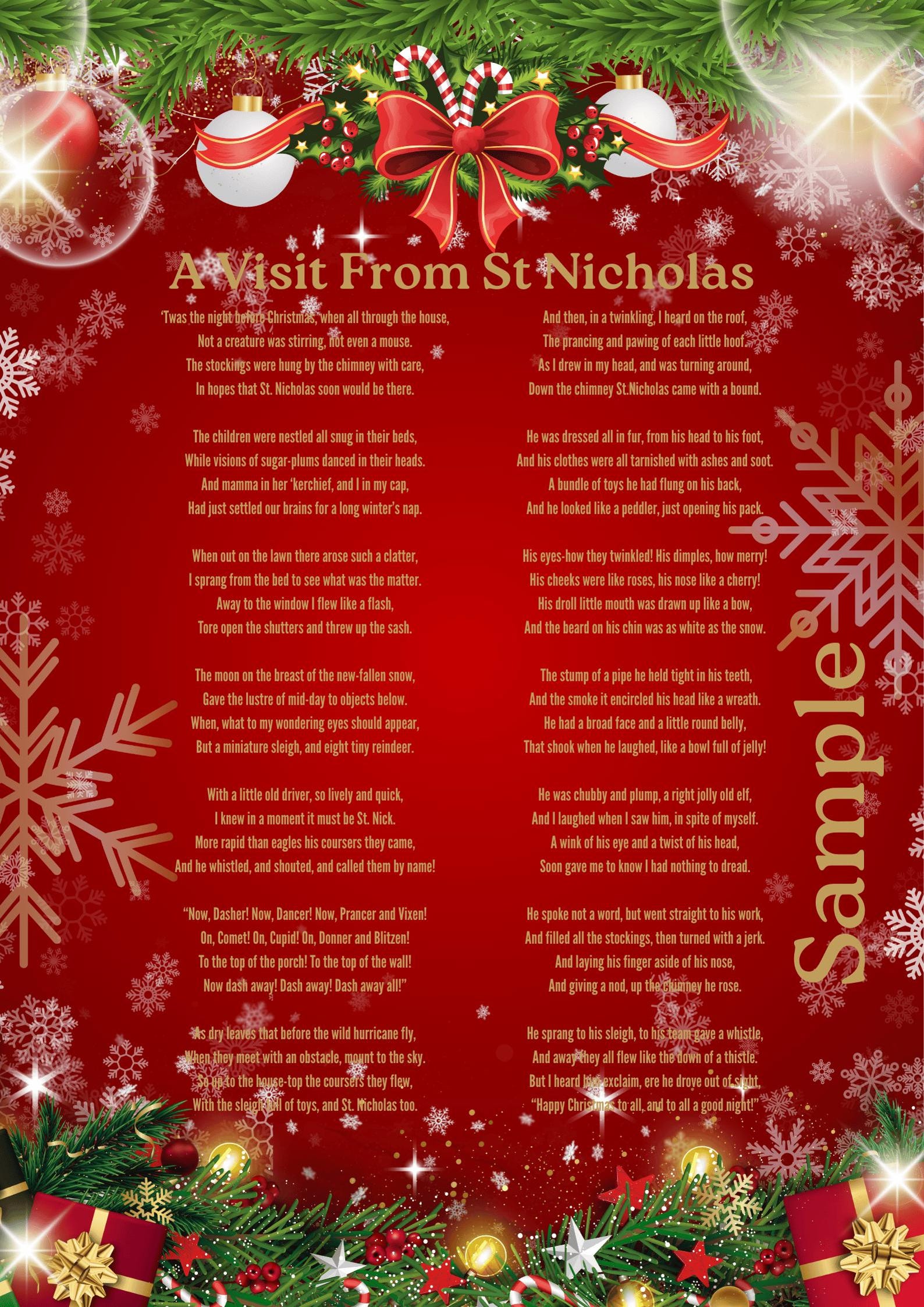 Twas the Night Before Christmas / A Visit From St Nicholas, Poem ...