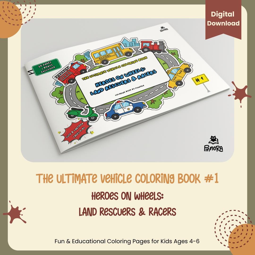 The Ultimate Vehicle Coloring Book: Heroes on Wheels | Land Vehicles ...