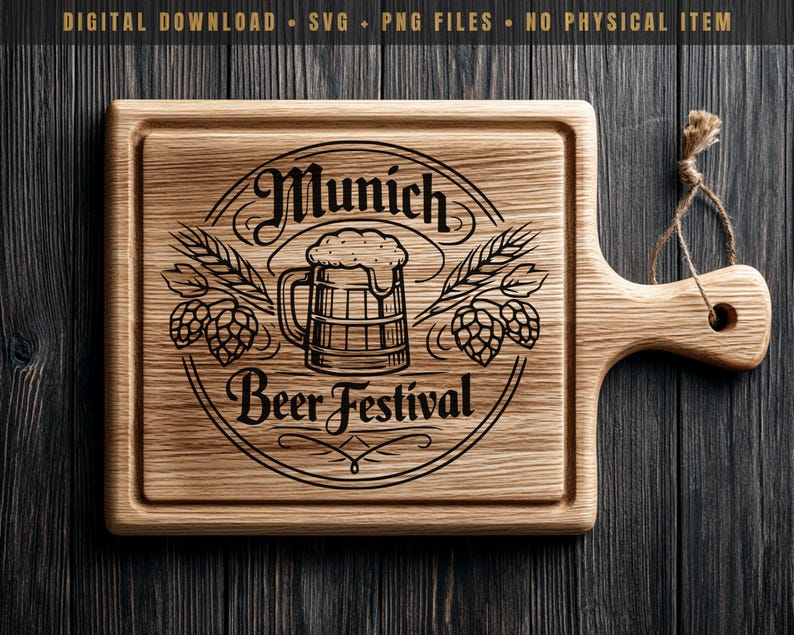 SVG de la fête de la bière de Munich – Design vintage d'insigne de l ...