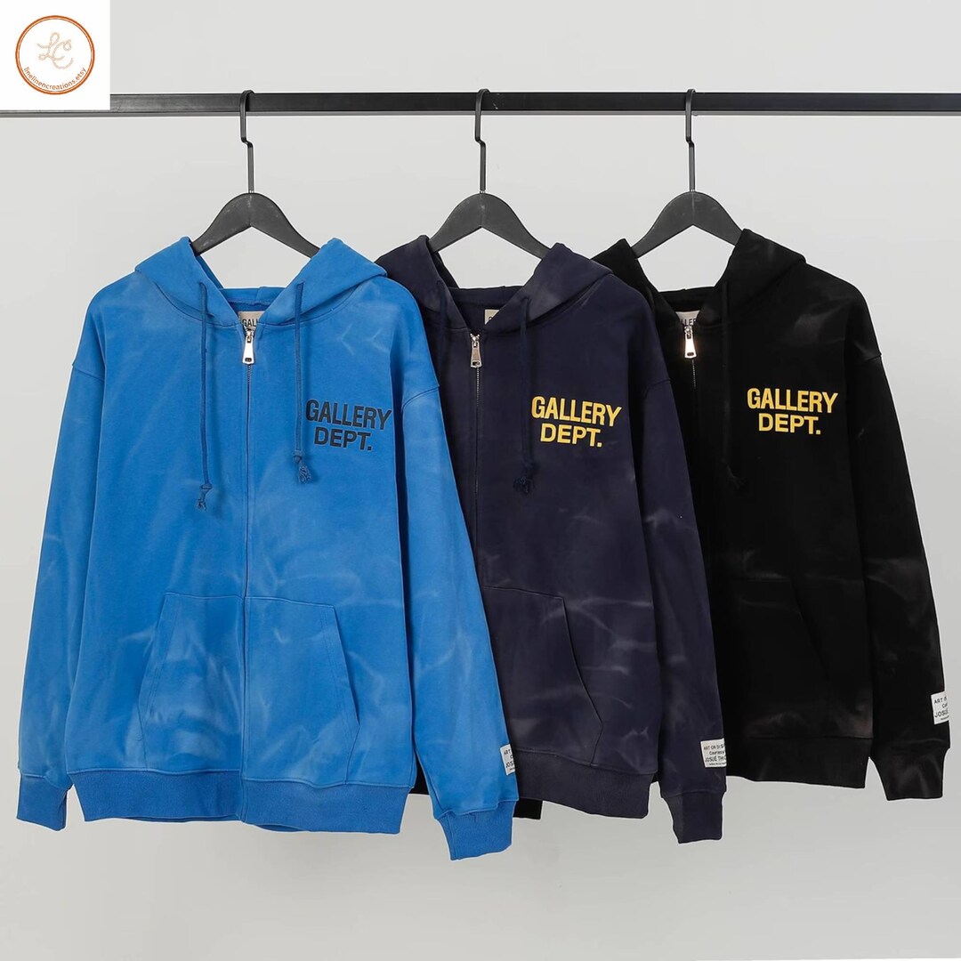 Gallery Dept. Style Hoodie, White Paint Splatter, Streetwear Pullover ...
