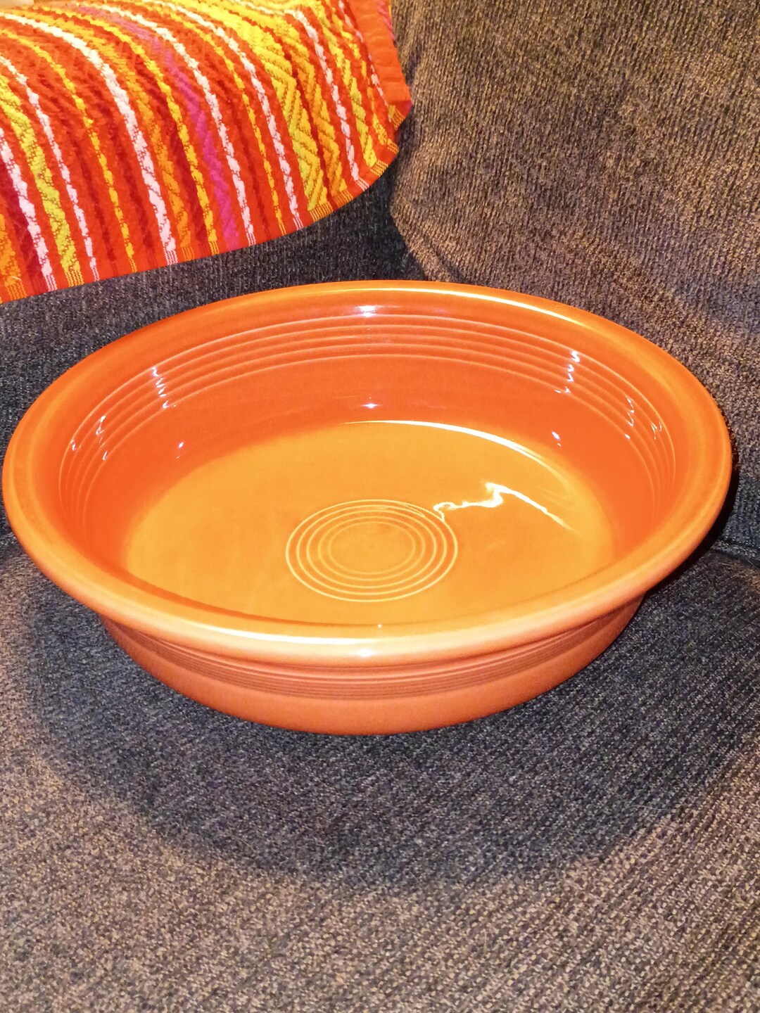 Fiestaware Persimmon Color. 2 QT. 10.5 Inch Diameter. 3 Inch Deep. Lead ...