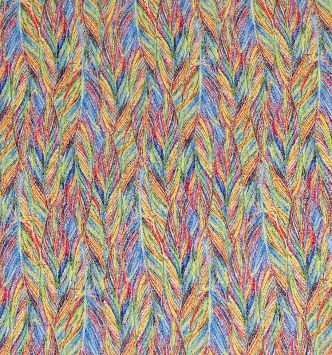 Cork 2 Pieces 4"x6" RAINBOW BIRD FEATHERS Cork Applied to Real Leather ...