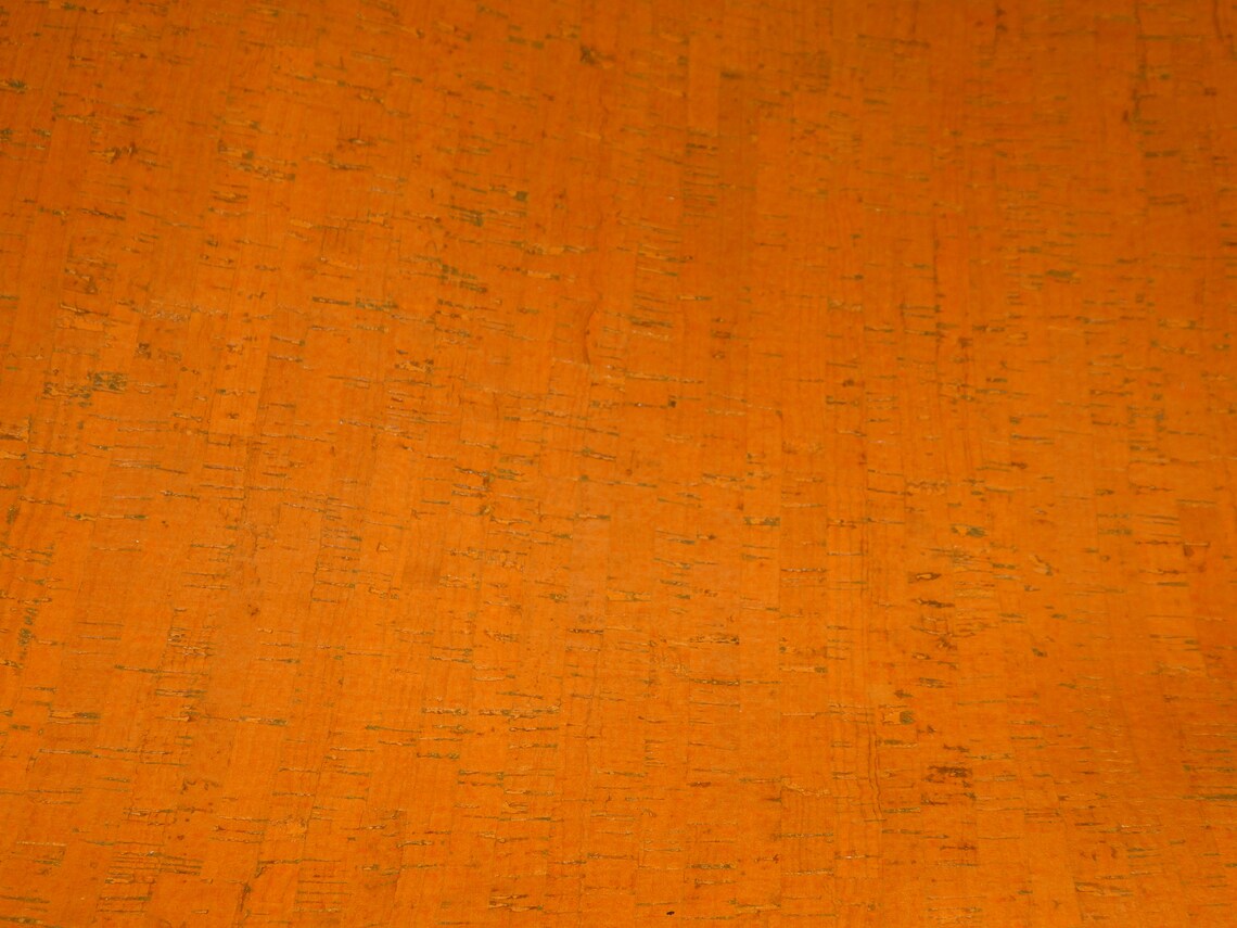 Cork 3-4-5 or 6 Sq Ft ORANGE Cork Applied to Cowhide GENUINE - Etsy