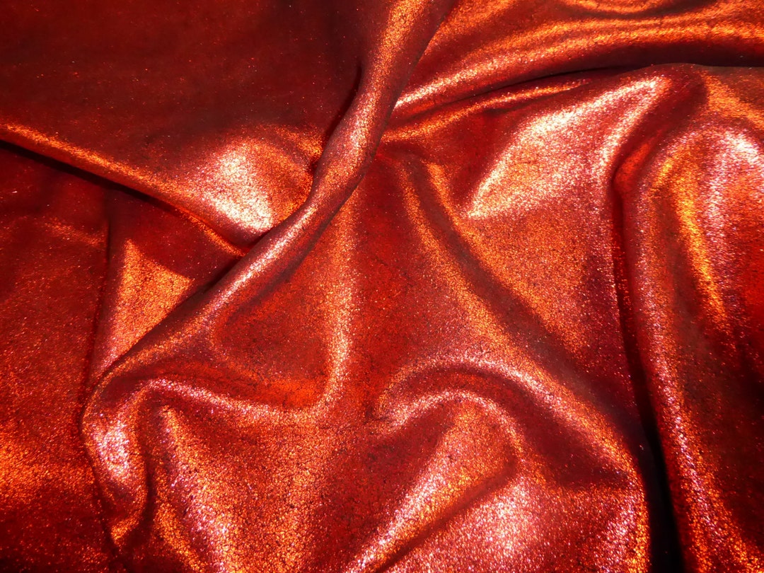 Vintage Crackle 8"x10" RED Metallic on BLACK Calfskin Leather 3.5-4 Oz ...