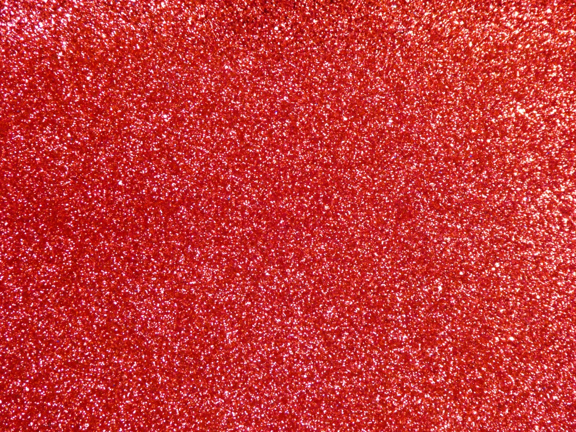 Chunky Glitter 5"x11" RED Metallic Fabric Applied to Leather 4 Firmness ...