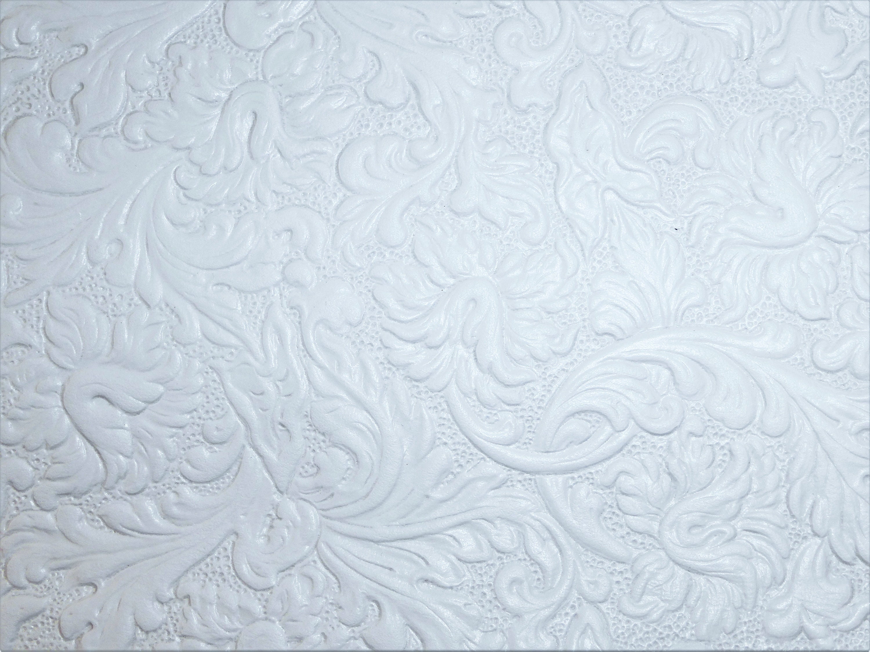 Western SADDLE 3-4-5 or 6 sq ft Bright WHITE Embossed Pattern Cowhide ...