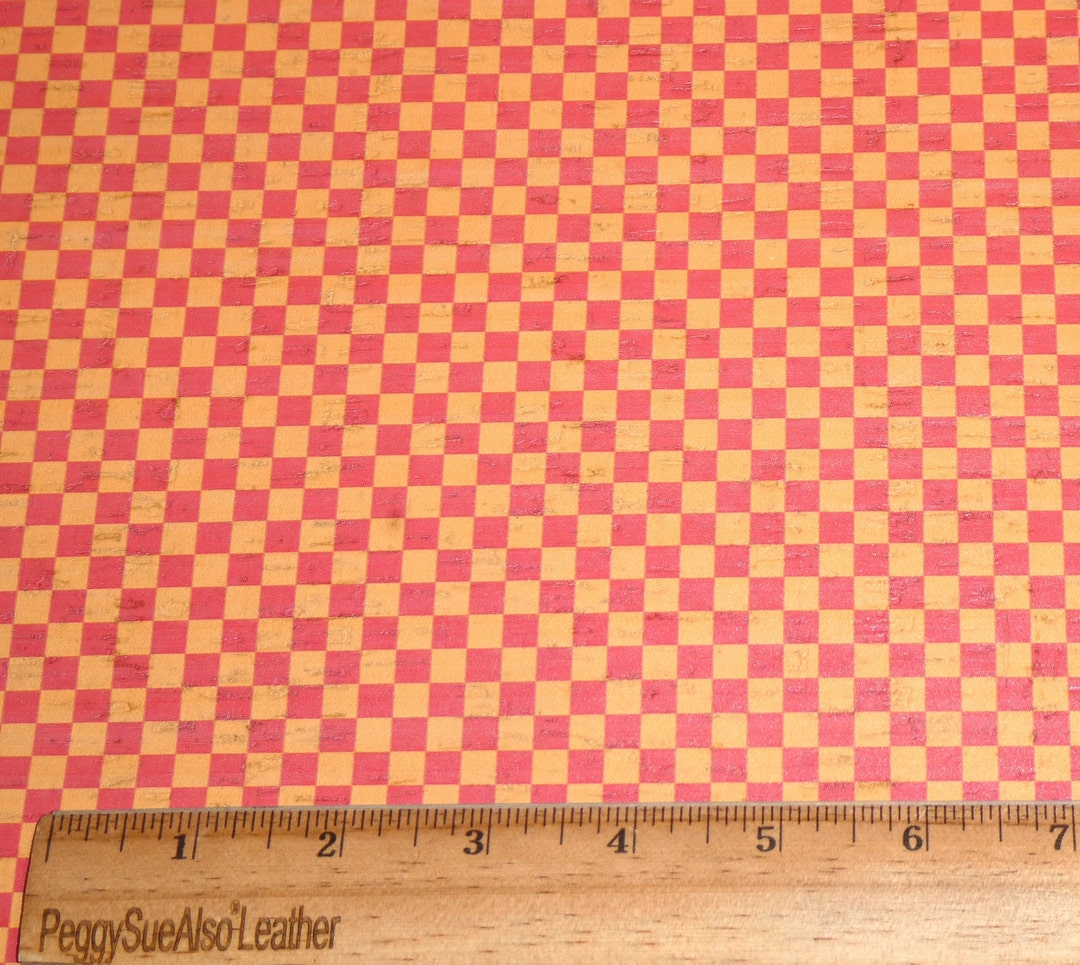 Cork 12"x12" GOLD & RED CHECKERBOARD (1/4" Squares) Applied to Real ...