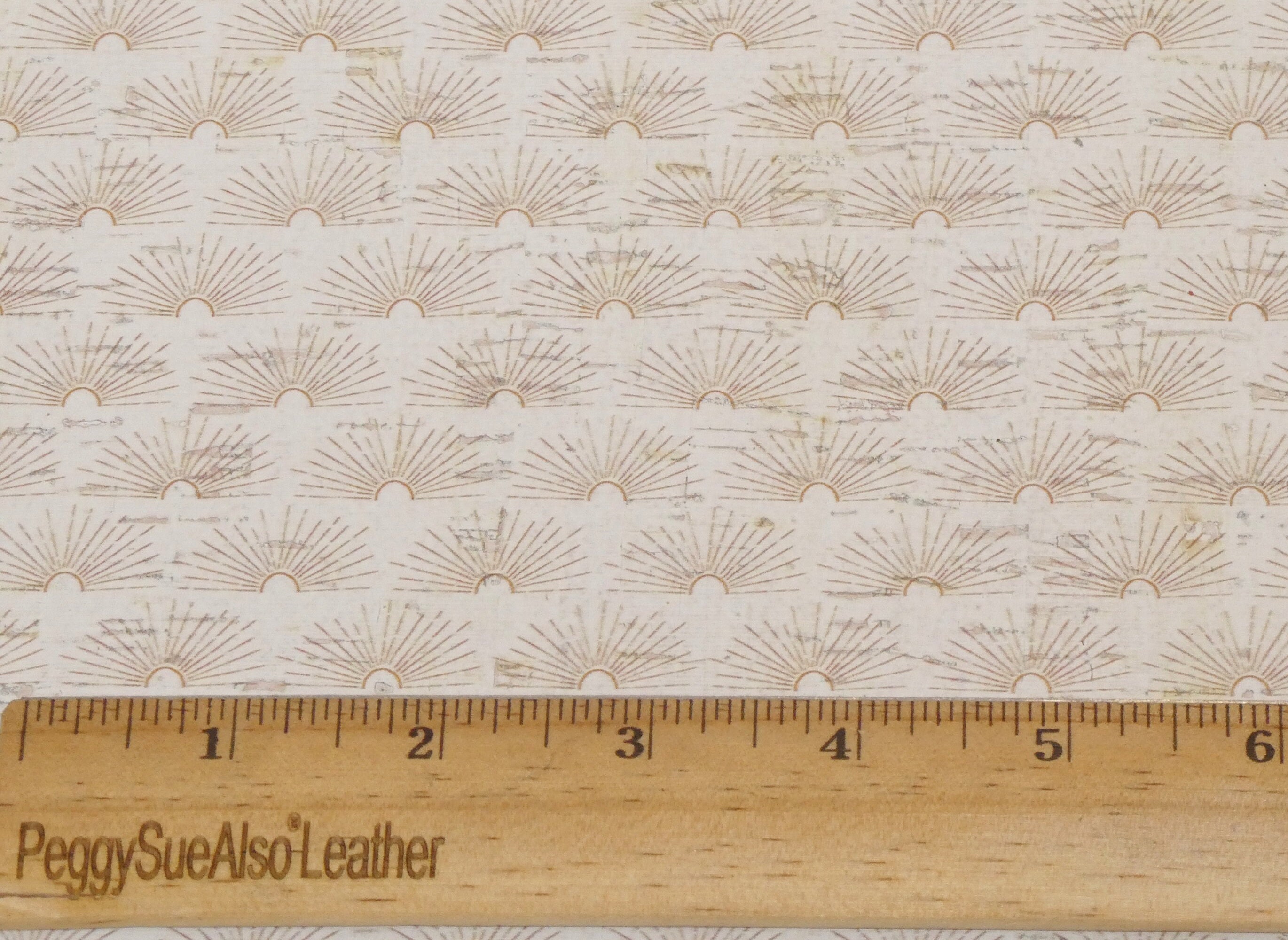 Cork 8X10 BOHO SUNBURST Cork applied to Leather 5.5oz/2-2.2 mm ...
