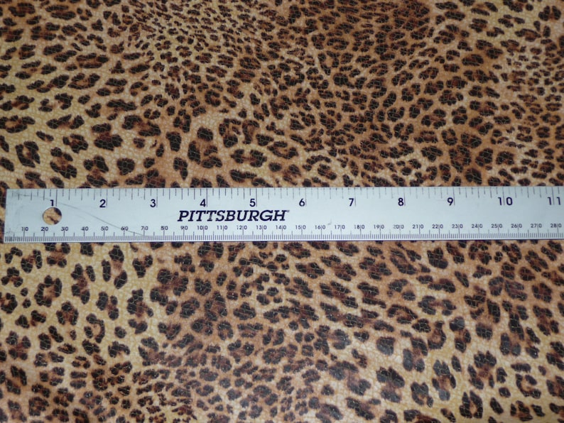 Banana Leopard 12"x20"+ Leopard Print on BANANA YELLOW Grain Cowhide 2. ...