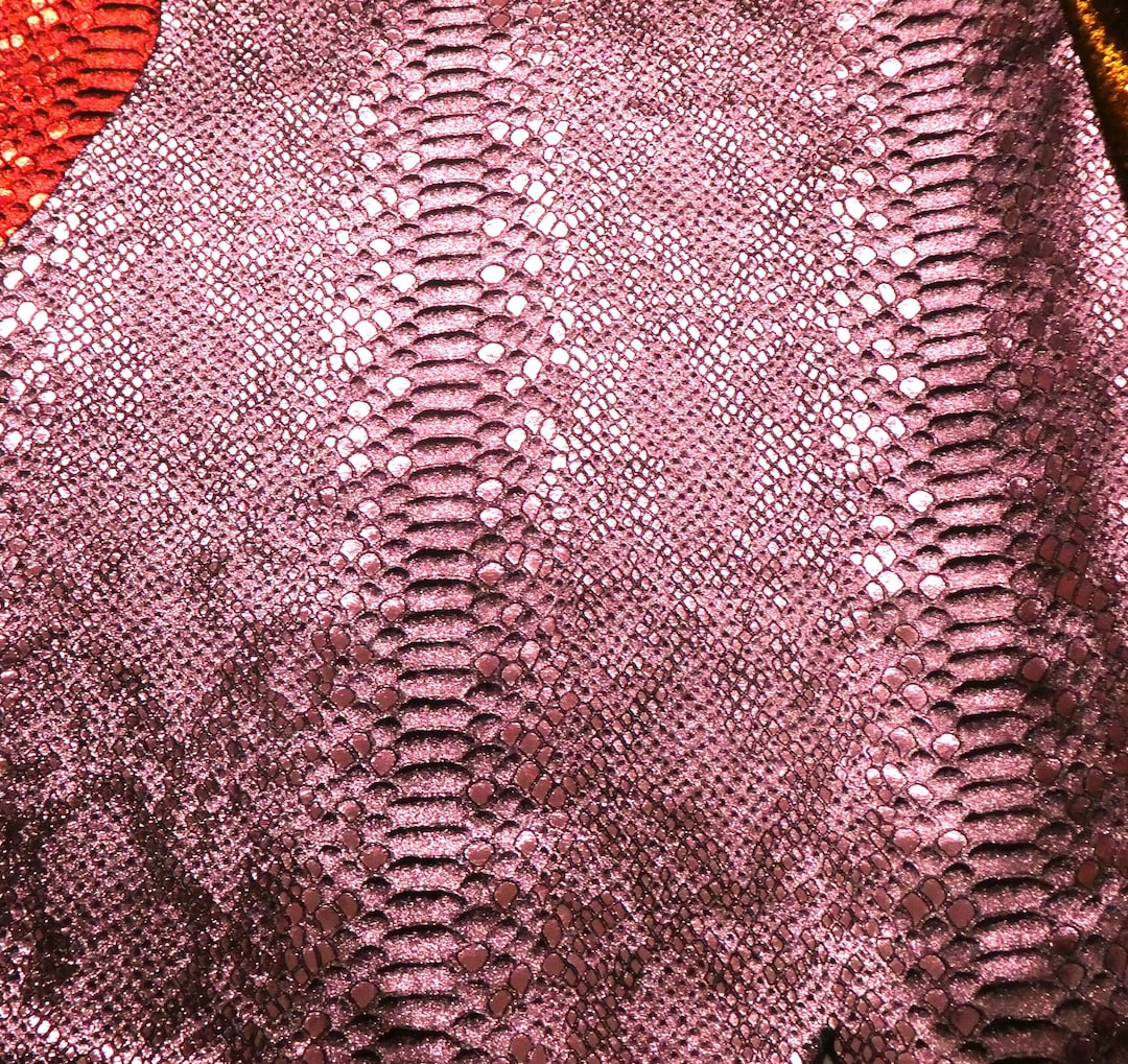 Mystic Python 5"x11" LIGHT PINK Metallic on BLACK Suede Cowhide 2.75 ...