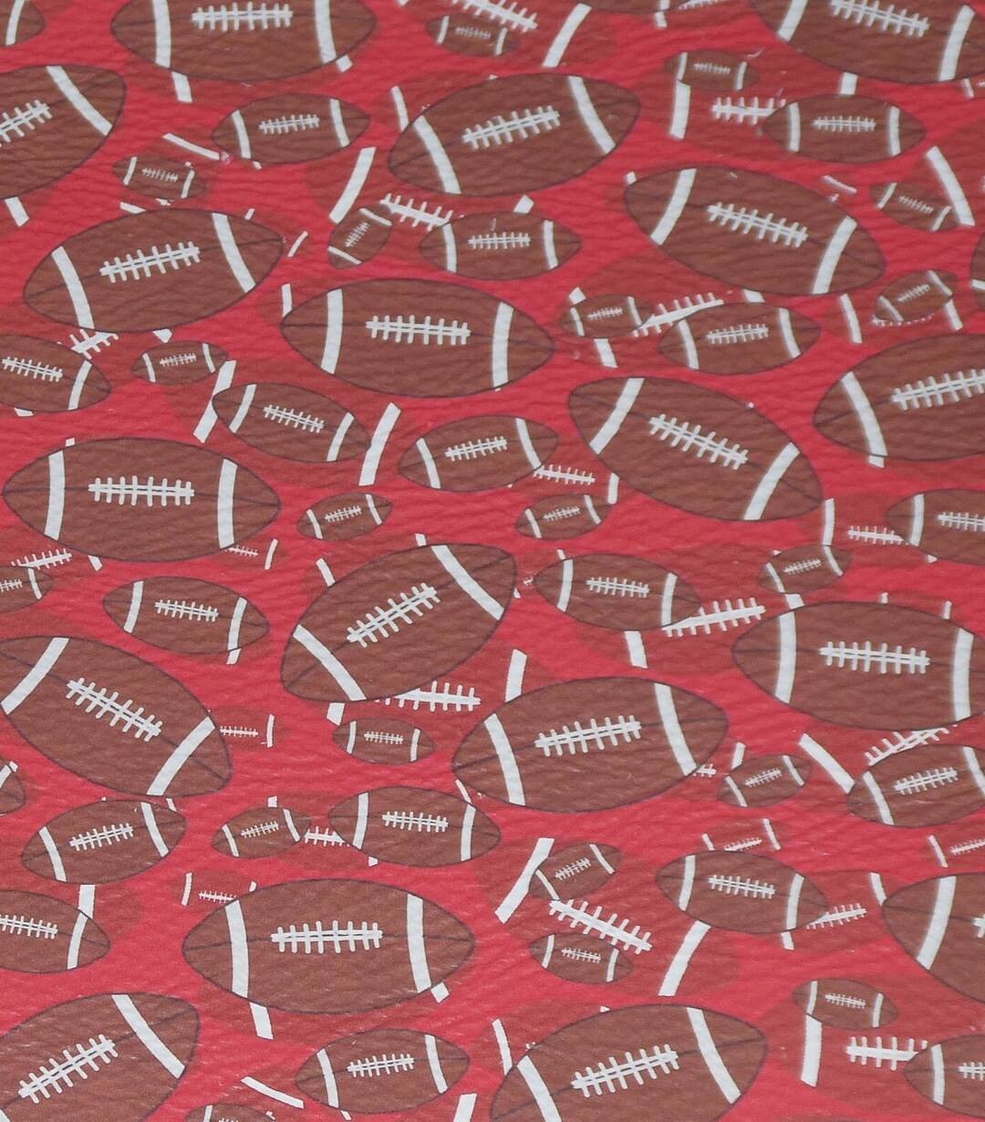 Leather 5"x11" FOOTBALLS on RED (largest Footballs Are 1.25" Across ...