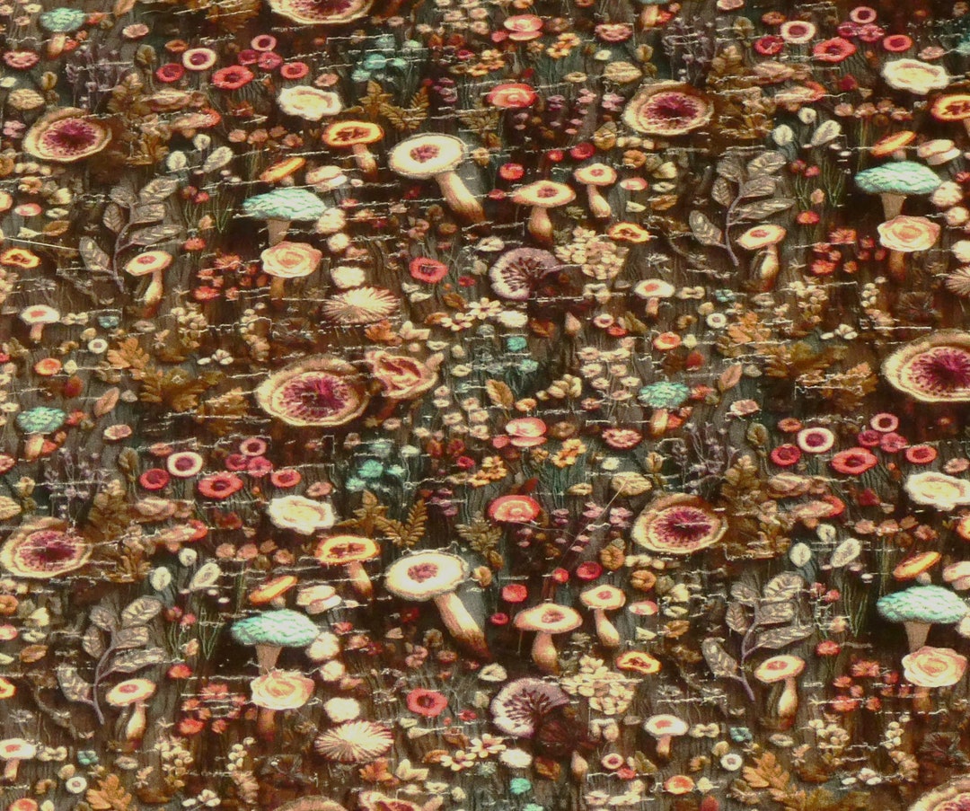 Cork 12"x12" MUSHROOM FIELD Cork Applied to BLACK Leather Thick 5.5oz/2 ...