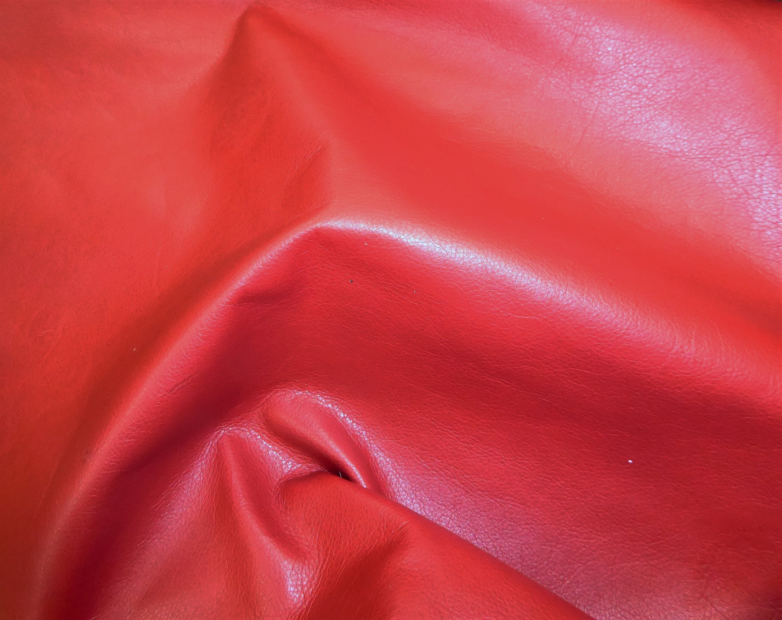 Plonge 12"x12" Ecstasy RED Calfskin Feeling Full Grain THIN Cowhide ...