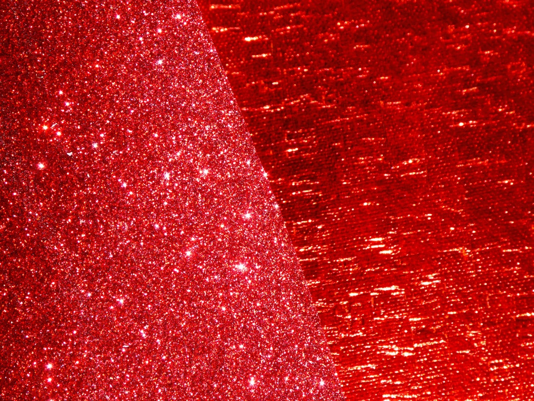 REVERISIBLE 3-4-5-6sqft Red METALLIC Cork / Red Fine GLITTER With ...