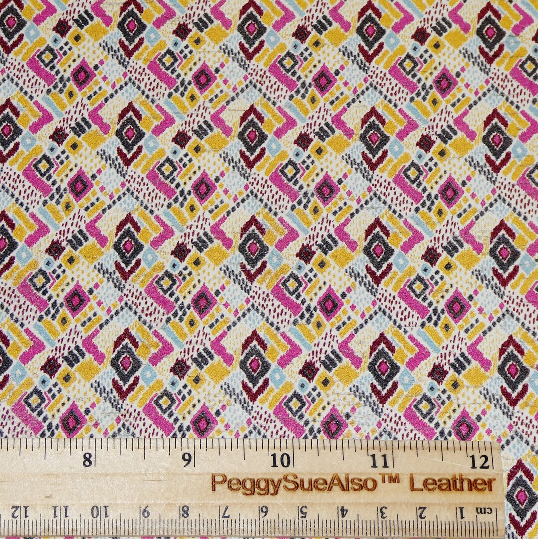 Cork 8"x10" BOHO Aztec NATIVE DIAMONDS Cork Applied to Real Leather ...